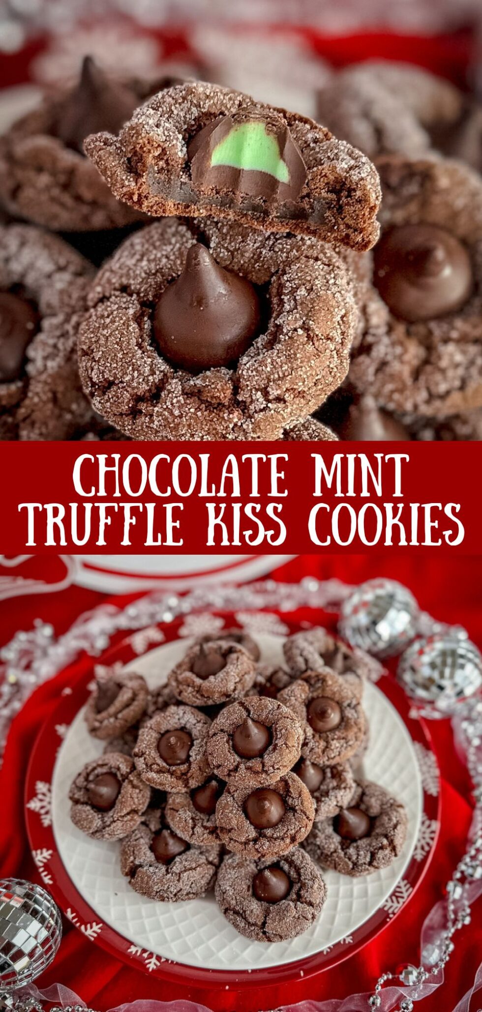 Chocolate Mint Truffle Kiss Cookies | Donuts2Crumpets